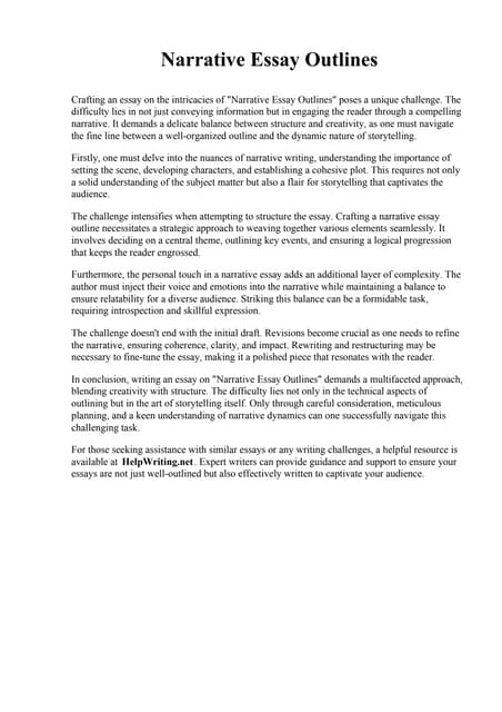 Narrative Essay Tips | PDF