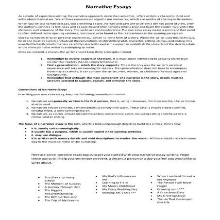 Narrative essays1 | PDF