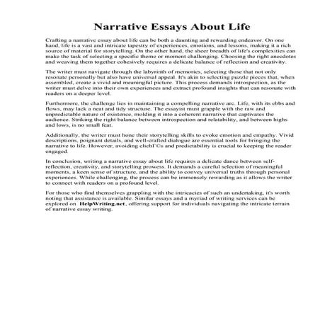 Narrative Essays About Life | PDF