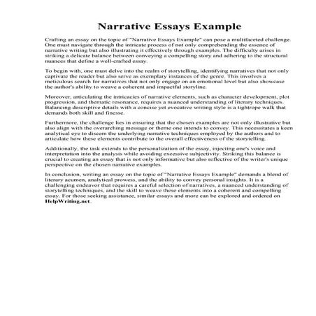 Narrative Essays Example | PDF