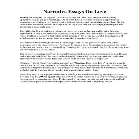Narrative Essays On Love. How to Write a Personal Narrative: A Step-By ...