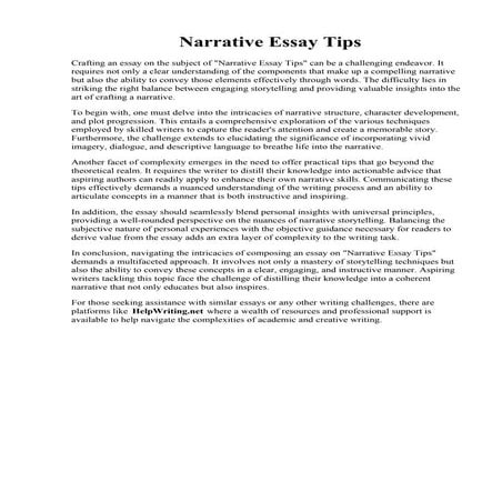 Narrative Essay Tips | PDF