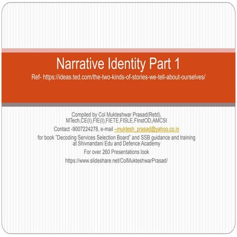 Narrative identity part 1 introduction | PPTX