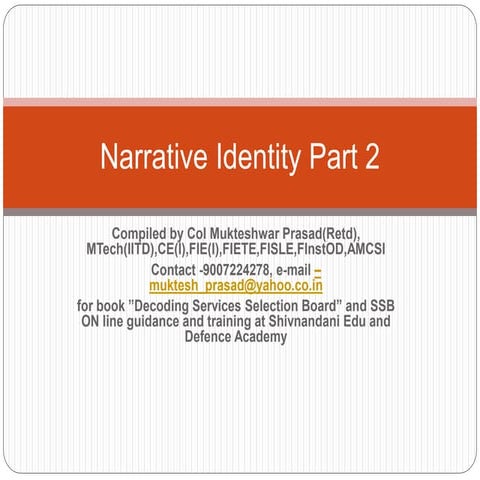 Narrative identity part 2 | PPTX