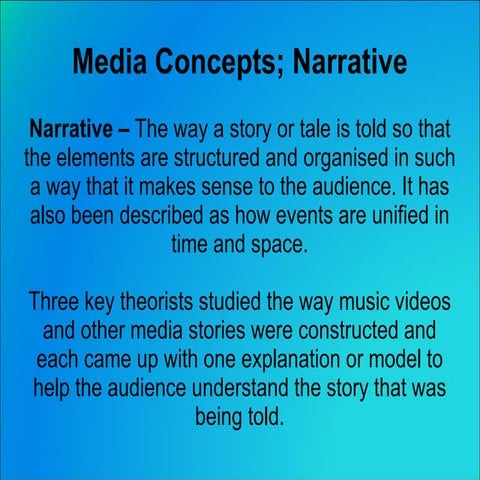 Narrative In Music Videos | PPT | Video Production | Content Production