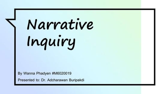 Narrative research design | PPT | Documentary | Genres
