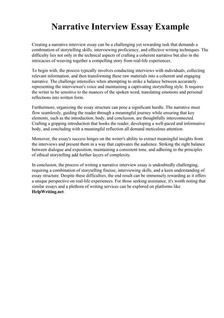 Example Of Interview Essay | PDF
