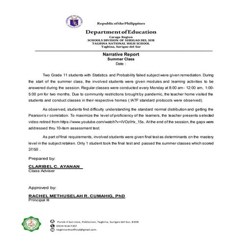 Narrative report | DOCX