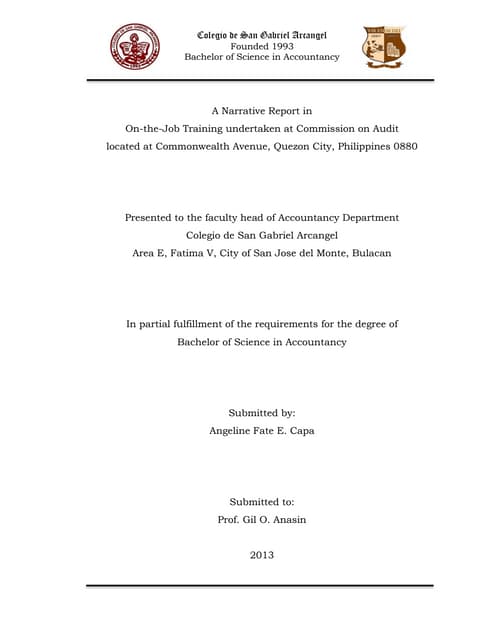 OJT REPORT (PDF FORMAT) | PDF