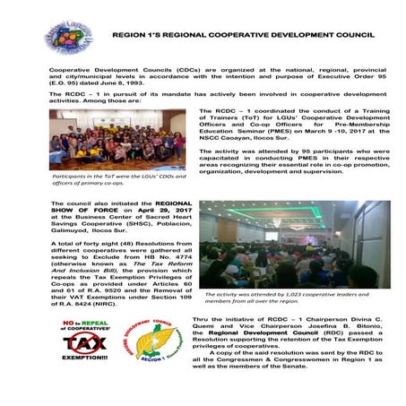 2017 Narrative Report of RCDC 1 | PDF