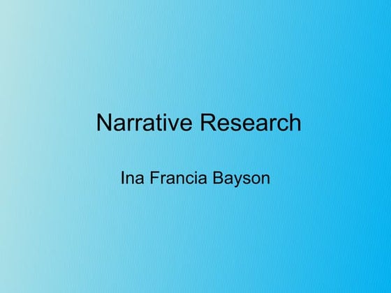 Narrative investigation | PPTX