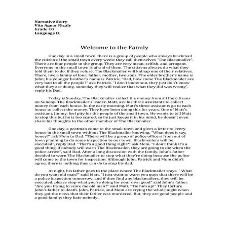 Narrative story | DOCX