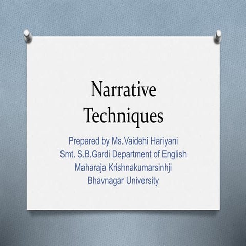 Narrative Techniques | PPTX