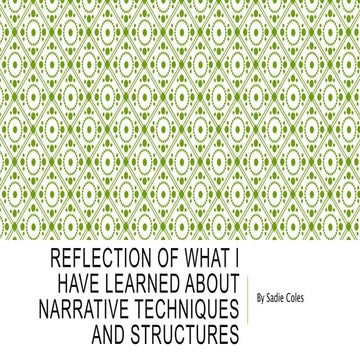 Narrative techniques and structures | PPTX