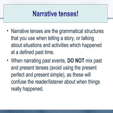 Narrative tenses | PPT