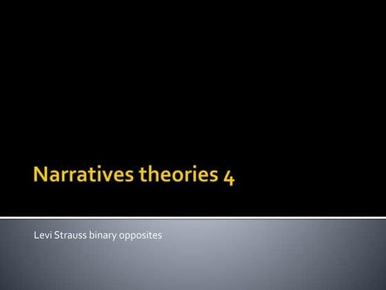 GCSE Narrative theories 2 | PPT