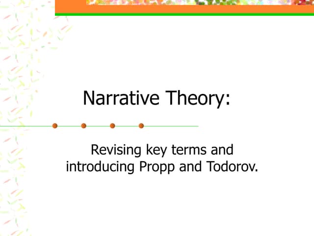 Narrative investigation | PPT | Horror | Genres