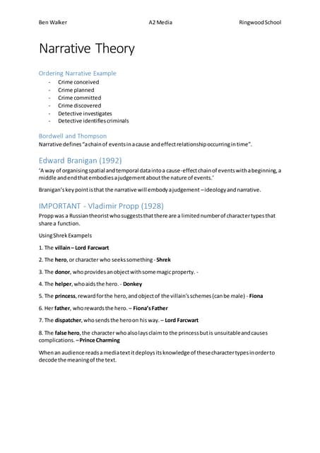 Narrative theory and genre theory | PDF