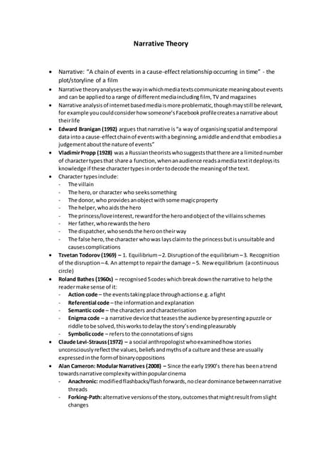 Narrative theory and genre theory | PDF