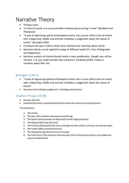 Narrative theory | PDF