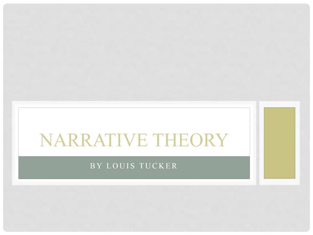 Narrative Theorist: Todorov's 5 Stages | PPTX