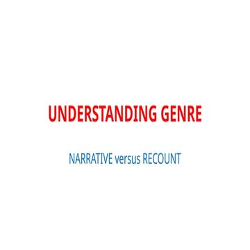 Narrative Text or Recount Text: A brief explanation | PPTX