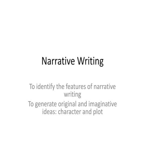 Narrative writing character and plot | PPT