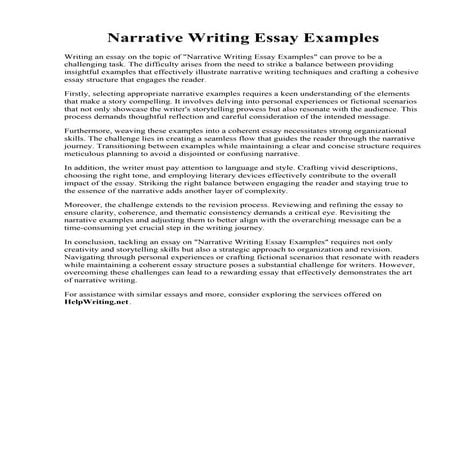 Narrative Writing Essay Examples.pdfNarrative Writing Essay Examples ...