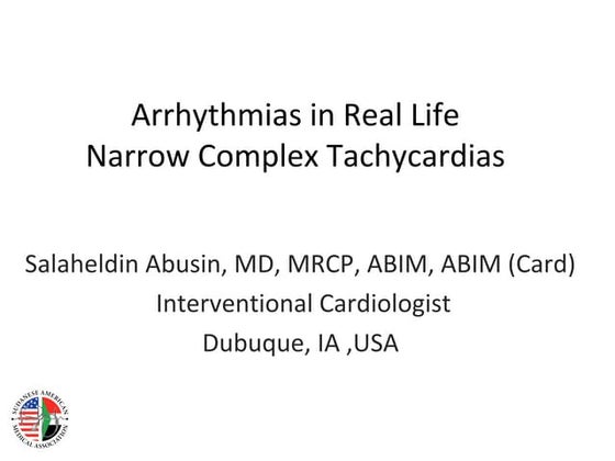APPROACH TO NARROW COMPLEX TACHYCARDIA.pptx