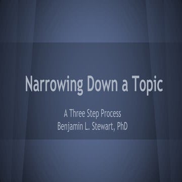 Narrowing Down a Research Topic | PPTX