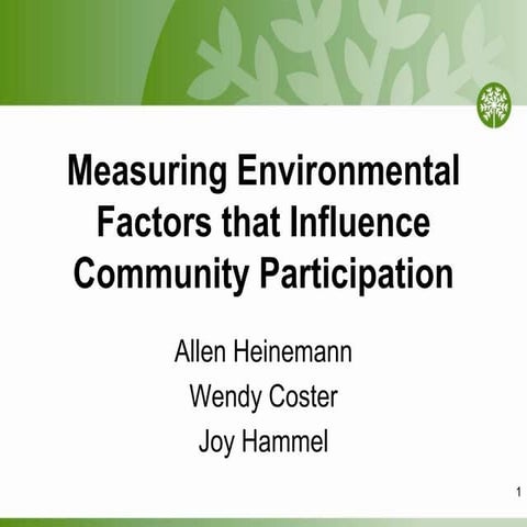 Factors affecting community health | PPTX
