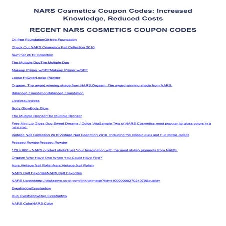 Nars cosmetics coupon | PDF