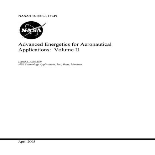 Nasa advanced energetics-for_aeronautical_applications_vol2 | PDF