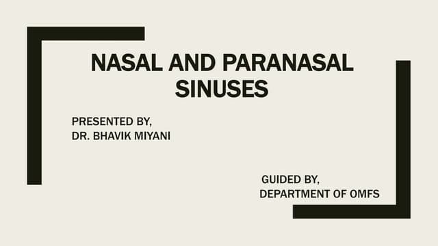 Anatomy Of Paranasal Sinuses | PPT