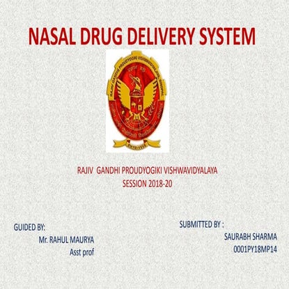 Nasal drug delivery system | PPTX