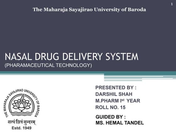INTRANASAL ROUTE DELIVERY SYSTEM | PPTX