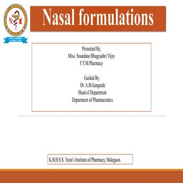 Nasal formulation - Types and evaluation.pptx