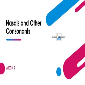 Nasals Nasals and and Other Consonant .pptx