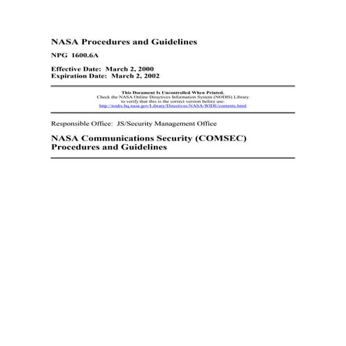 Nasa Guide Line | DOC