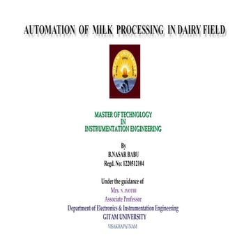 automation of milk process in dairy field using plc and scada | PPT