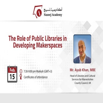 Webinar The Role of Public Libraries in Developing Makerspaces | PDF