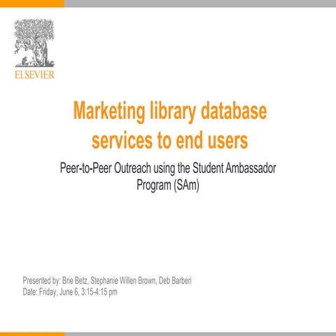 Marketing Library Databases to End Users | PPT
