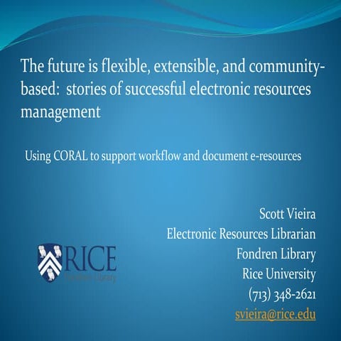 CORAL: Implementing an open source ERM | PPTX