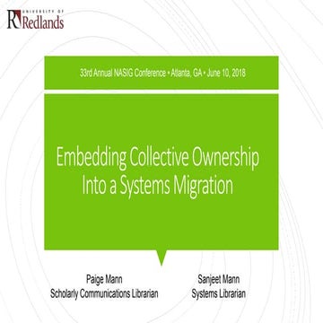 Embedding Collective Ownership in a Systems Migration | PPT