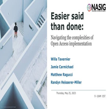NASIG 2023 - Easier said than done - Navigating the complexities of ...