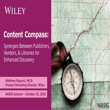 NASIG Autumn 2023 - Content Compass Synergies Between Publishers ...