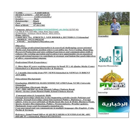 Nasir journalism cv | DOCX