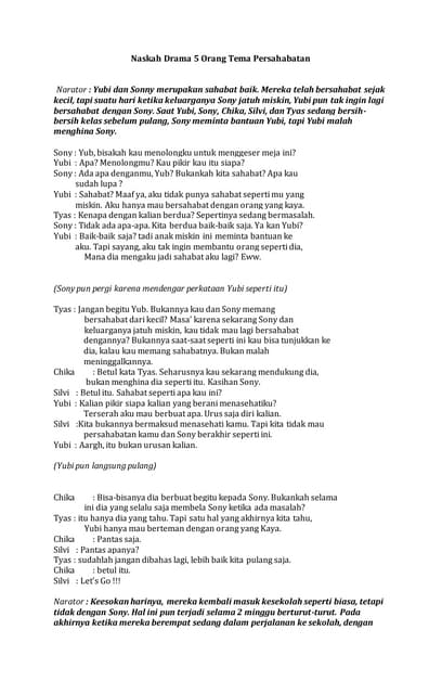 Contoh naskah drama 5 orang | DOCX