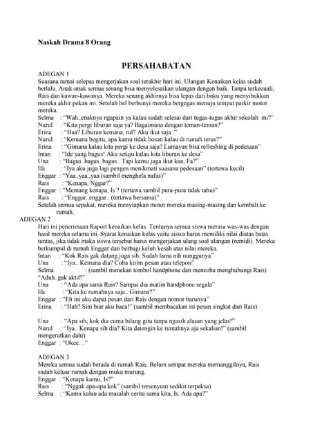 Contoh naskah drama 5 orang | DOCX