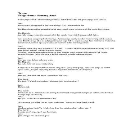 Naskah drama pengorbanan seorang anak | DOC